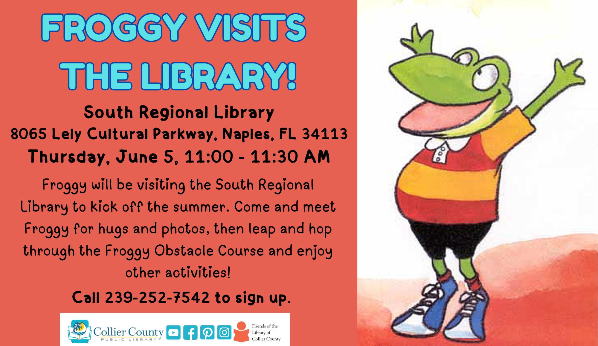 Storybook Costume Character Froggy Visits the Library! @ South Regional ...